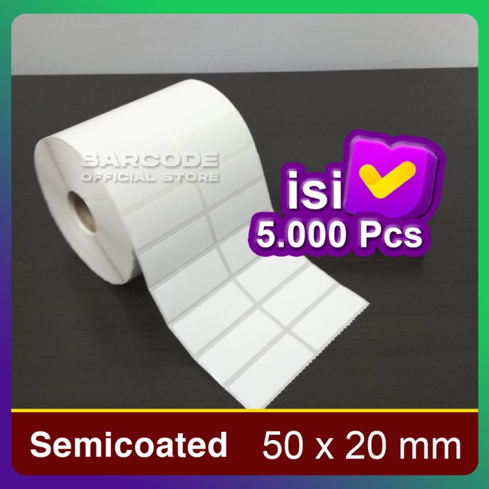 Jual Stiker Label Barcode 50 X 20 - 2 Line - Kertas Sticker Label Semicoated | Shopee Indonesia