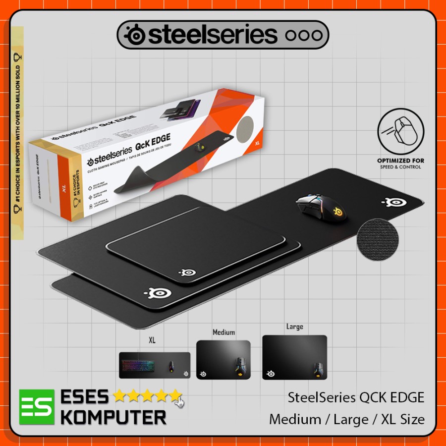 Jual Mousepad SteelSeries QcK EDGE Series | Size Medium / Large / XL ...