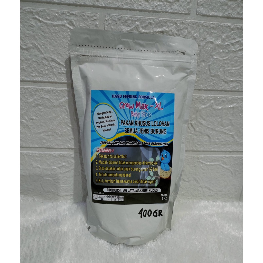 Jual GROWMAX XL BUBUR LOLOHAN BURUNG KEMASAN 400GR | Shopee Indonesia