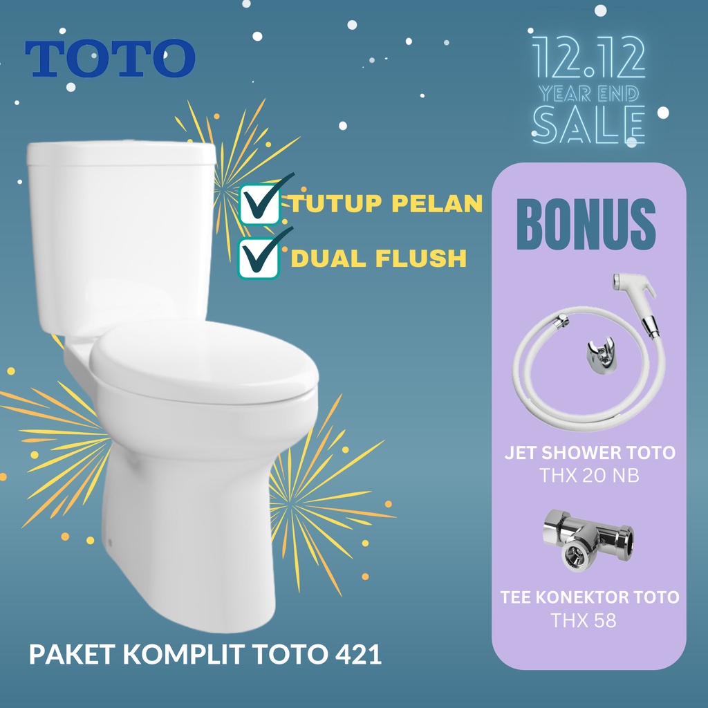 Jual PAKET PROMO KLOSET DUDUK TOTO CW421J LENGKAP JET SHOWER TOTO / CW ...