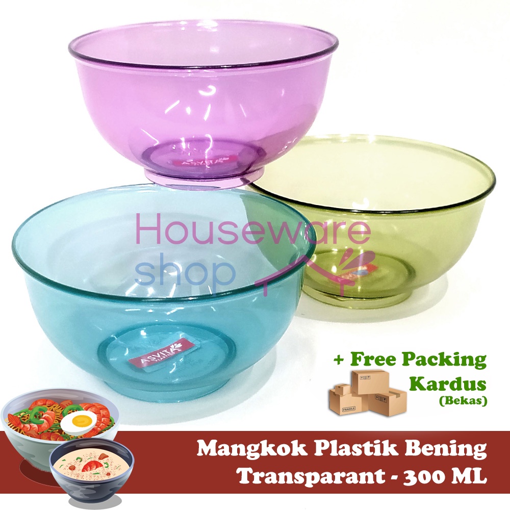 Jual Mangkok Plastik Bening / Mangkuk Plastik Kecil As 4.5" 300 ml ...
