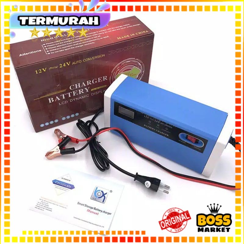 Jual Cas Aki Charger Accu Mobil Motor 12v 24v 10a Portable Otomatis Carger 12 Volt 24 Volt 10 ...