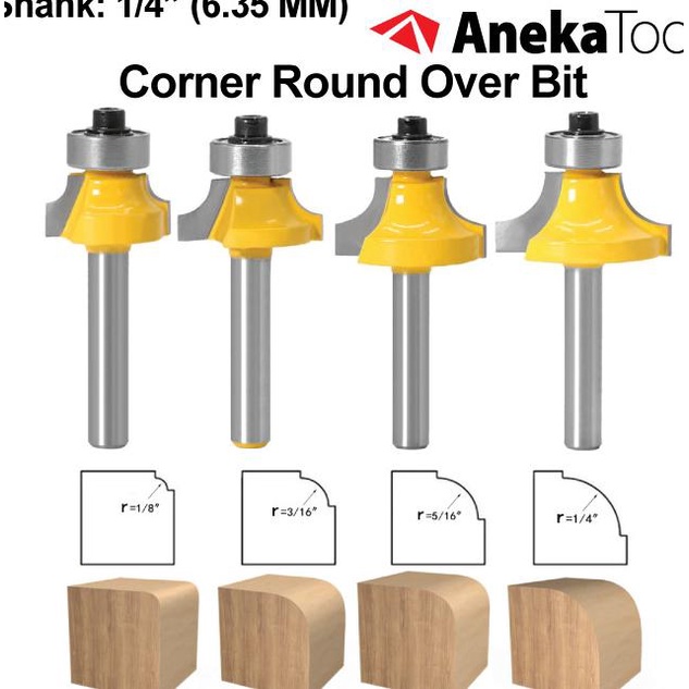 Jual At Mata Profil Corner Round Over Bit 14 Inch Kayu | Shopee Indonesia