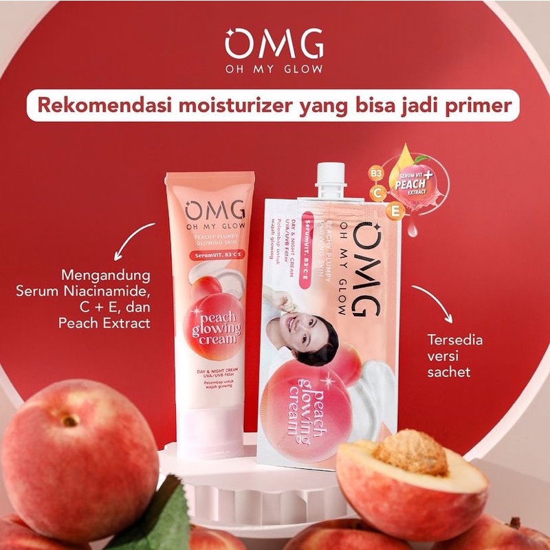 Jual OMG Oh My Glow Peach Glowing Cream 25gr - Moisturizer Pelembab ...