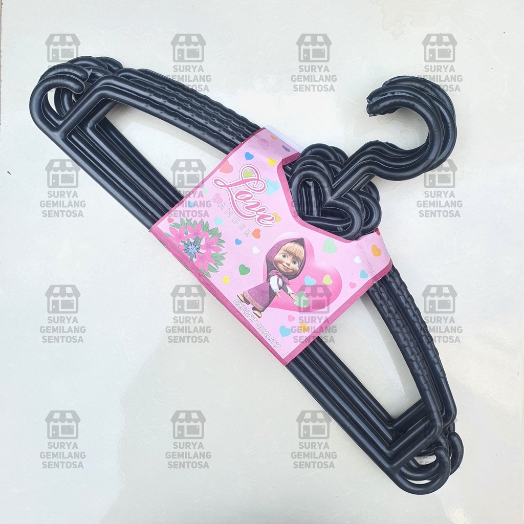 Jual 6Pcs Hanger Hitam Plastik Laundry | Shopee Indonesia