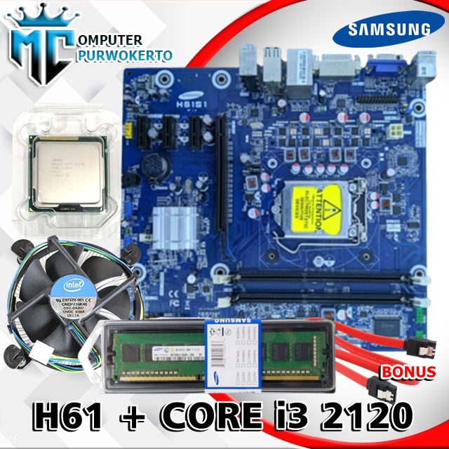 Jual Paket Motherboard H61 Samsung Dan Processor I3 2120 Soket 1155 Dan ...