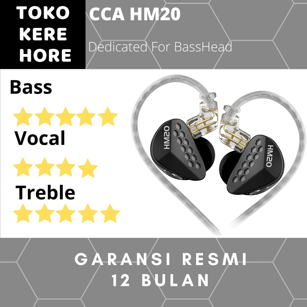 Jual CCA HM20 Flagship 8 Driver BassHead In Earphone with Mic | Shopee ...