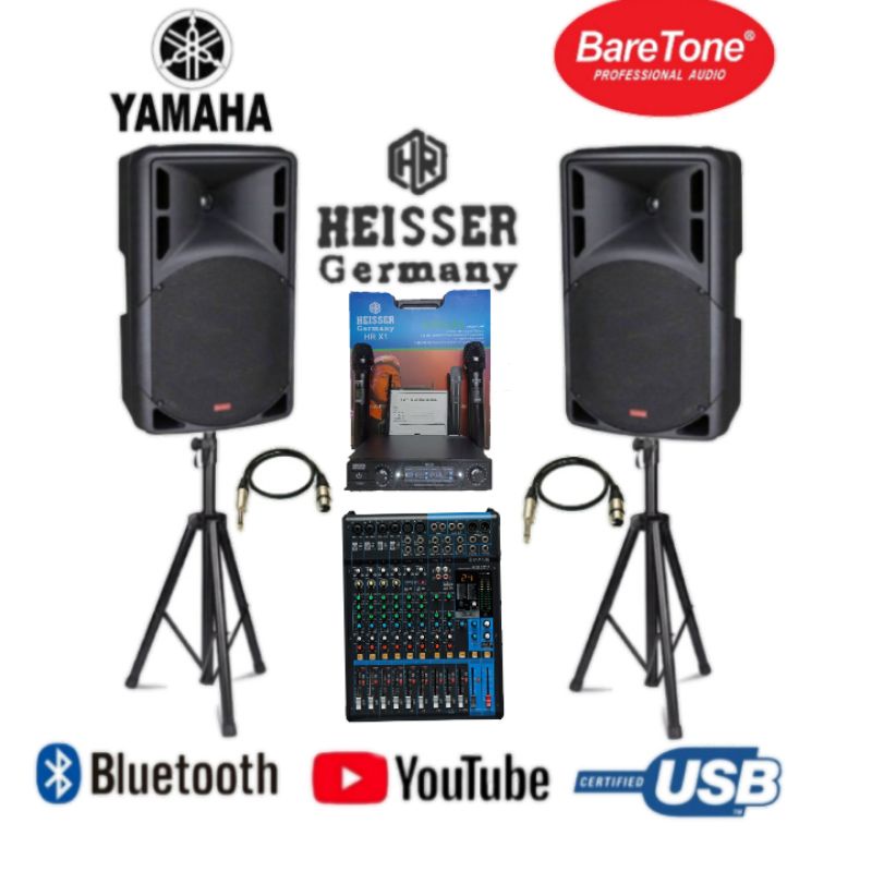 Jual PAKET SOUND SYSTEM INDOOR OUTDOOR SPEAKER 2 TITIK BARETONE 15 INCH ...