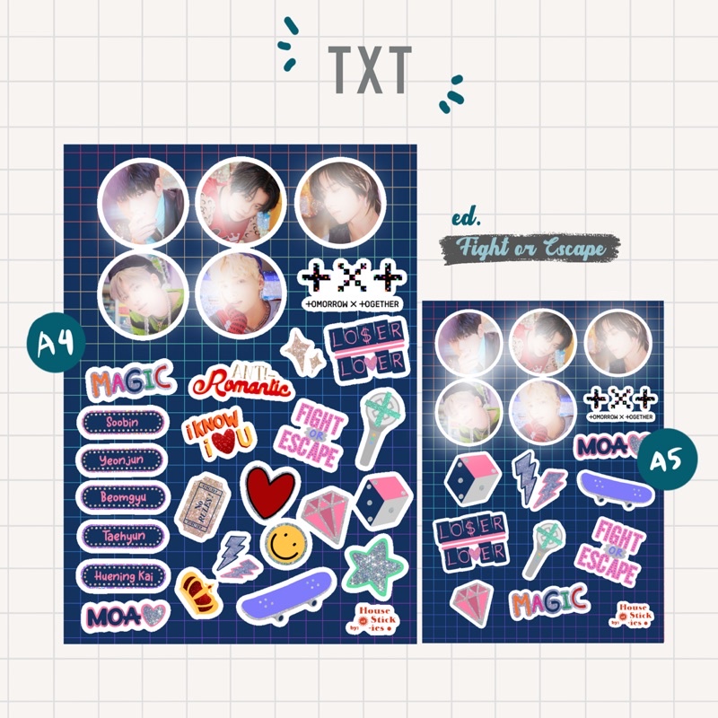 Jual Stiker Kpop TXT Fight or Escape Edition (Unofficial/ Fanmade ...