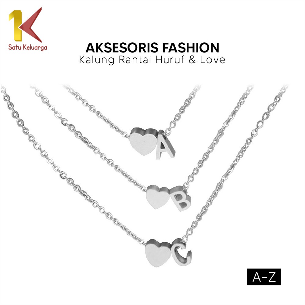 Jual Satu Keluarga Kalung Love Kecil Abjad K77 Kalung Rantai Huruf ...