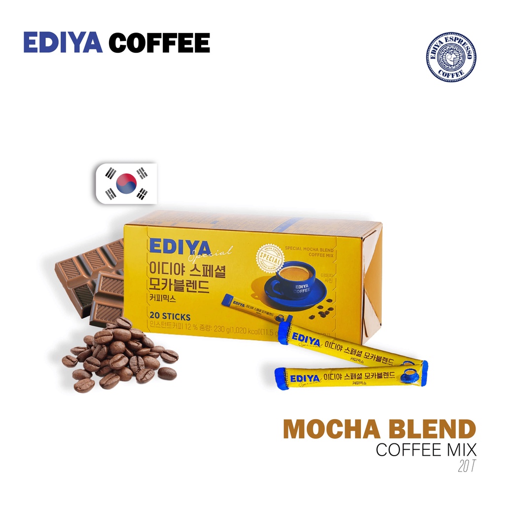 Jual EDIYA Coffee Instan Special Mocha Blend Coffee Mix 1box 20T - Kopi ...