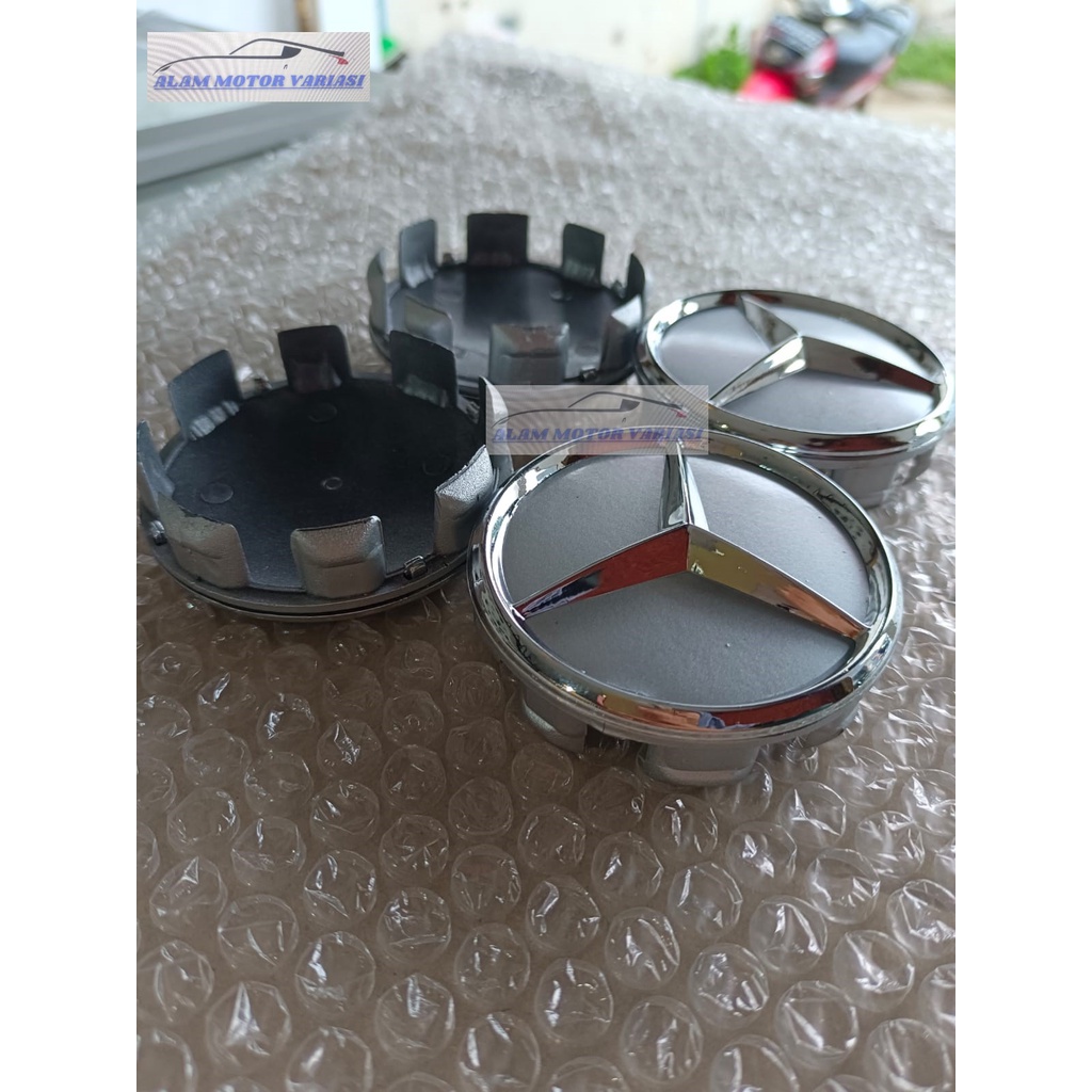 Jual Dop Roda Velg Mercy Mercedes Benz Chrome Diameter 7.5cm | Shopee ...
