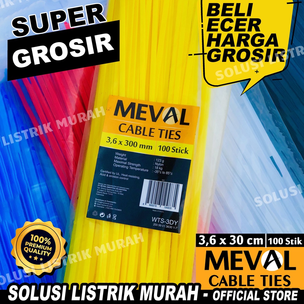 Jual MEVAL Kabel ties Cable tie 3.6x300MM /30CM 3.6 Kabel tis | Shopee ...