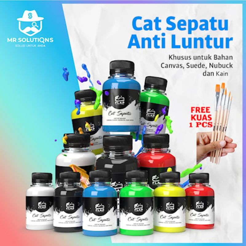 Jual Cat Repaint Sepatu Khusus CANVAS Warna-Warni // FLAP WATERBASED ...