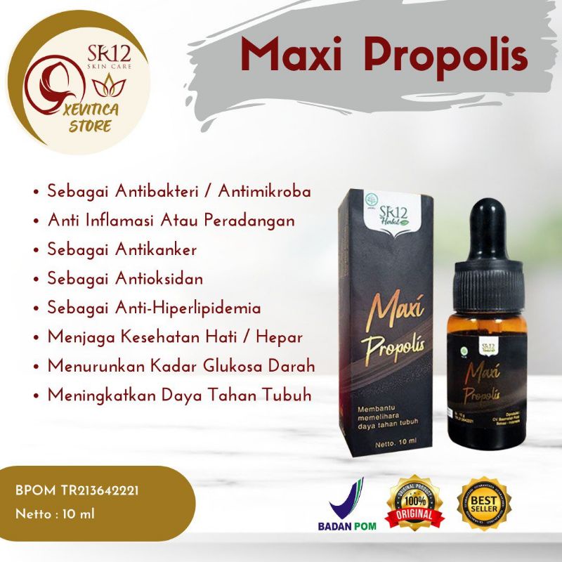 Jual Maxi Propolis 10 Ml Sr12 / Menjaga Daya Tahan Tubuh / Menurunkan Glukosa Darah / Sebagai ...