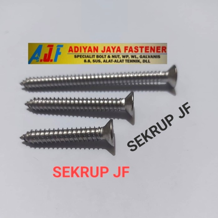 Jual Tapping Sekrup jf / Sekrup fab Stainless 304 #6X1/2 ( 100pcs ) | Shopee Indonesia