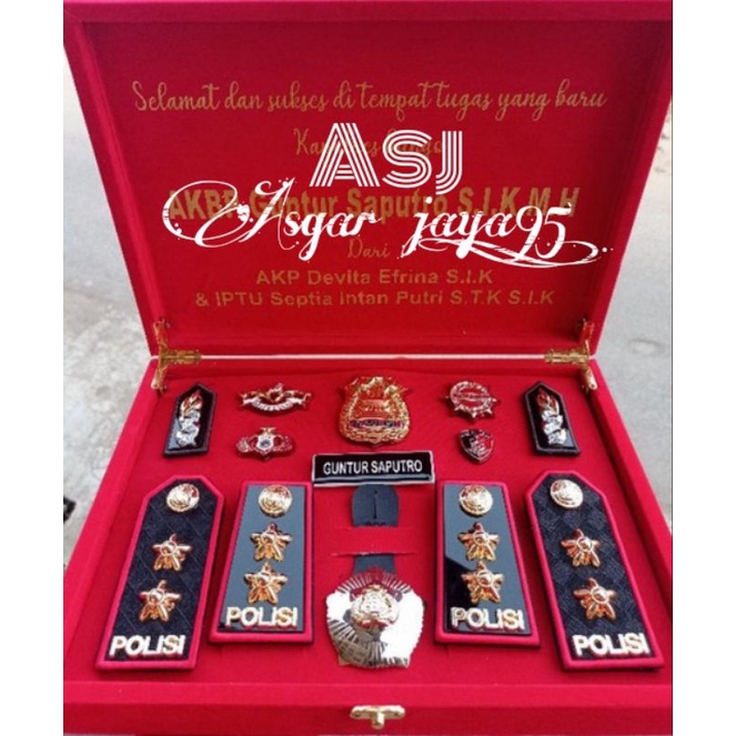 Jual tanda pangkat AKBP pdh pdu pinpinan set box costum perlengkapan ...