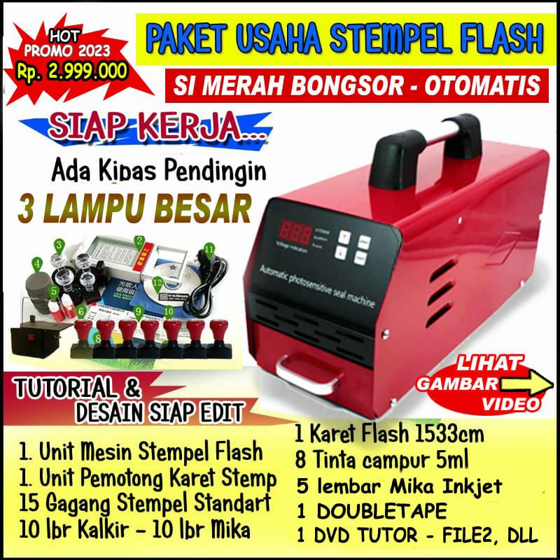 Jual Paket Usaha Stemp Flash - Stemp Warna - Stempel Otomatis PENYEDOT DEBU CUAN - Mesin Stempel ...