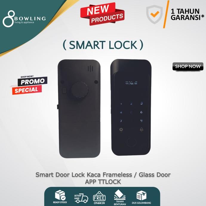 Jual Smart Door Lock Kaca Frameless Glass Door APP TTLOCK | Shopee ...