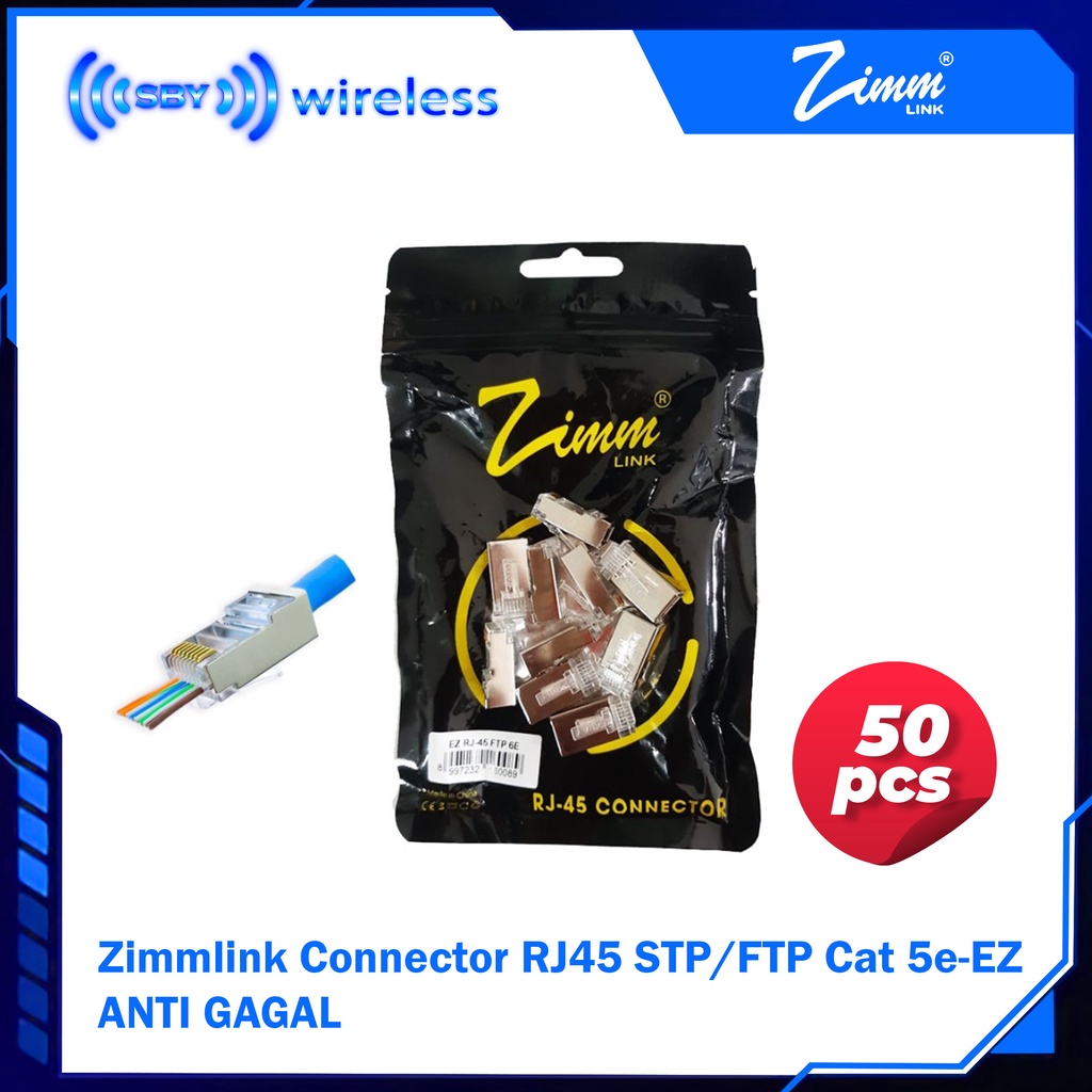 Jual Konektor RJ45 FTP / STP Cat 5e ZimmLink - EZ Connector Zimm link ...