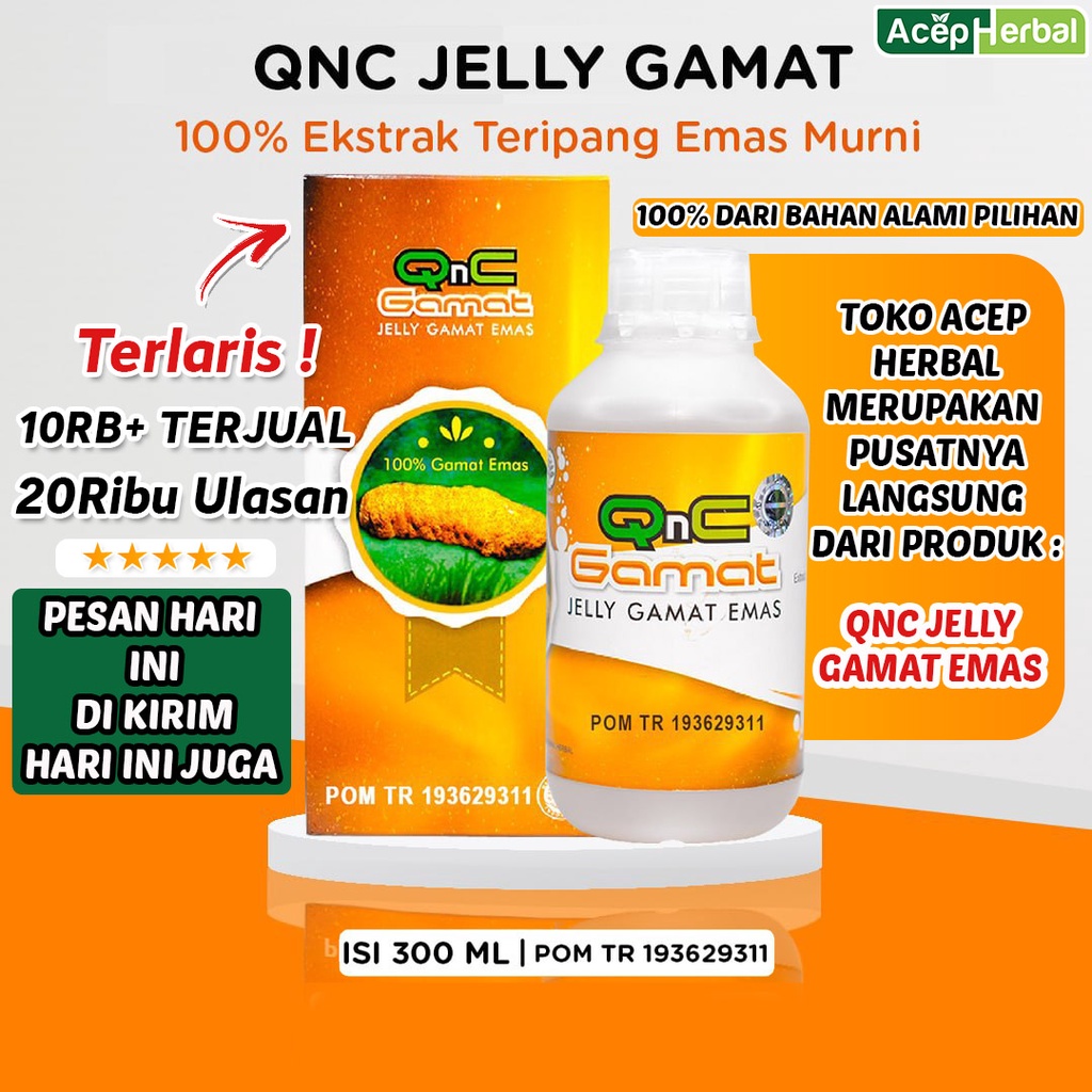 Jual Acep Herbal - QnC Jelly Gamat Emas Asli 100% Original Dari Ekstrak ...
