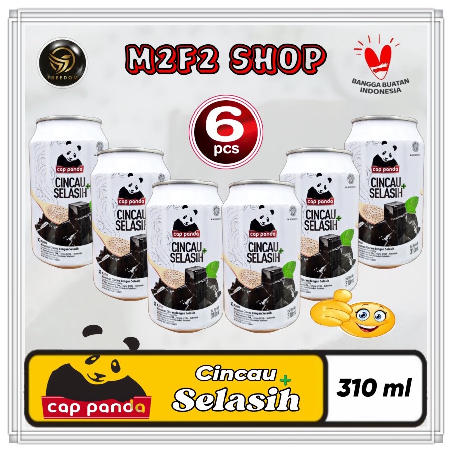 Jual Cap Panda Minuman Cincau Selasih Kaleng - 310 ml (Kemasan 6 Pcs) | Shopee Indonesia