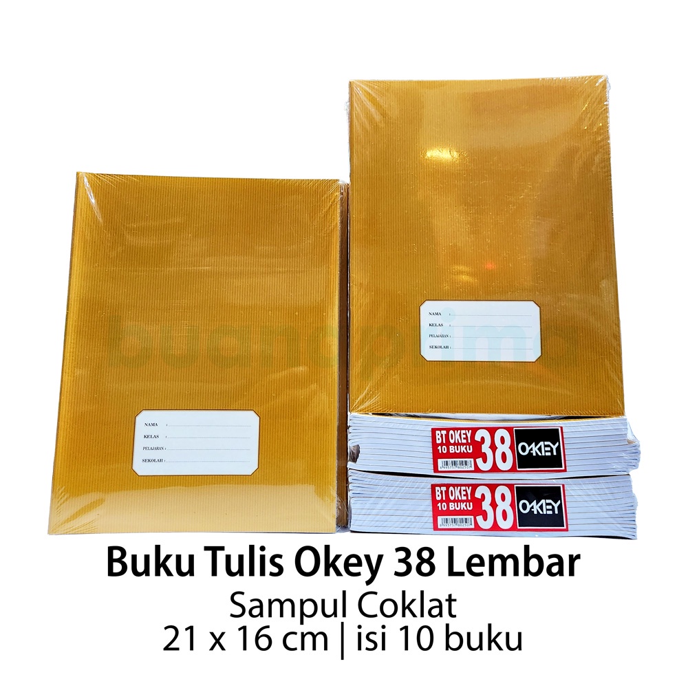 Jual Buku Tulis PENDEK KRAFT OKEY 38 Lembar 1 Pack isi 10 Buku Sampul ...