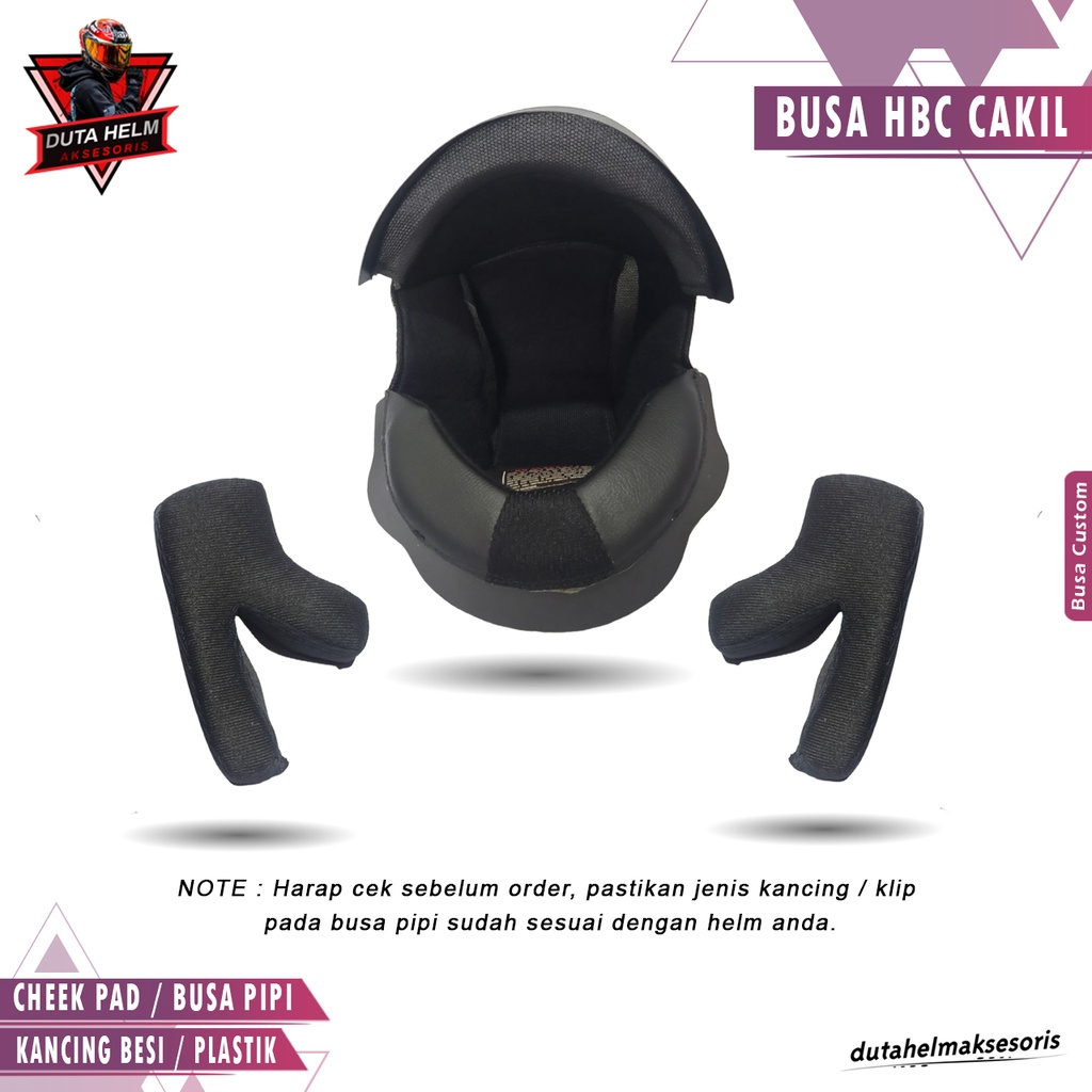 Jual Busa Helm HBC Cakil Retro Pilot Pipi S M L XL All Size Bantalan ...