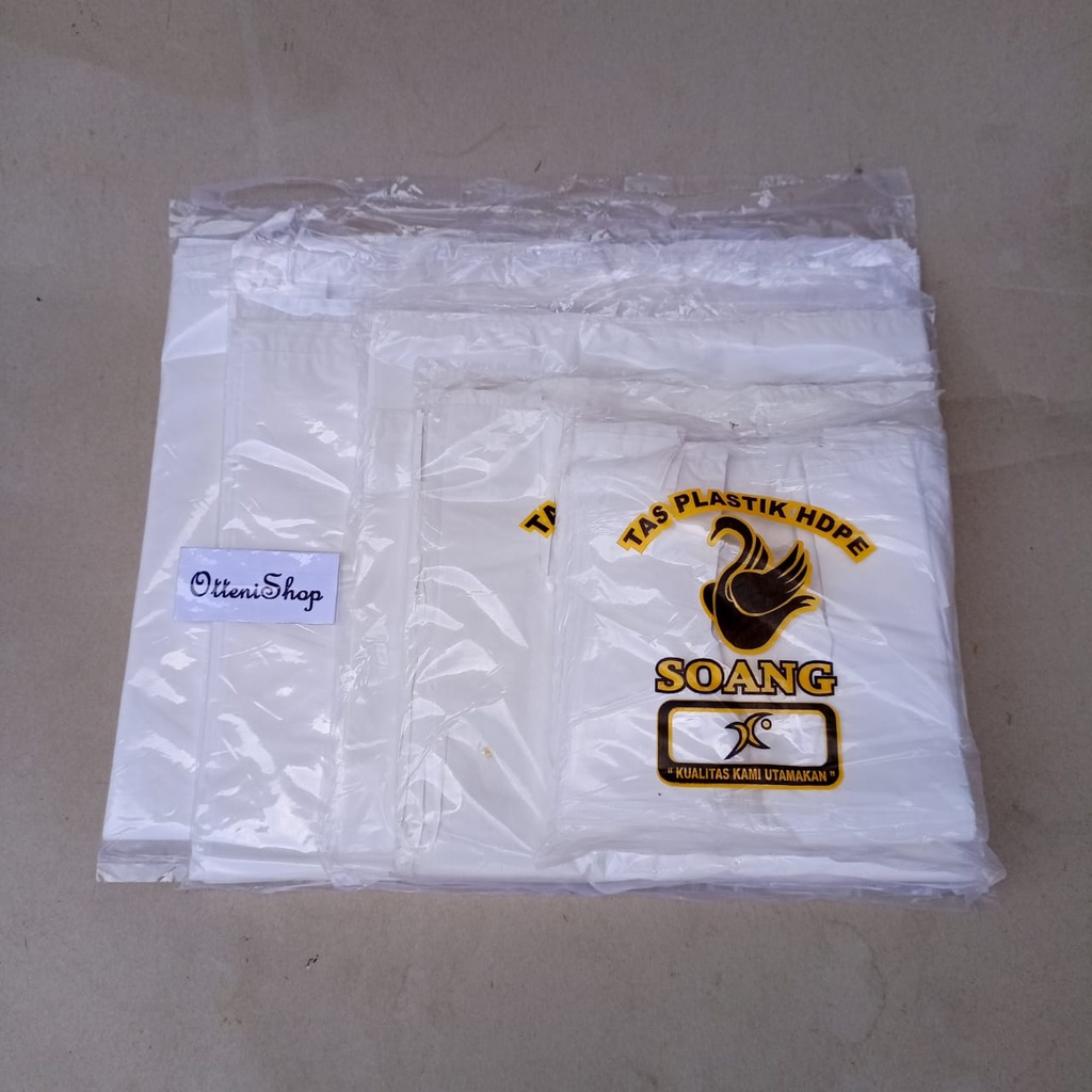 Jual Kantong plastik kresek putih susu merk soang berbagai macam jenis ...