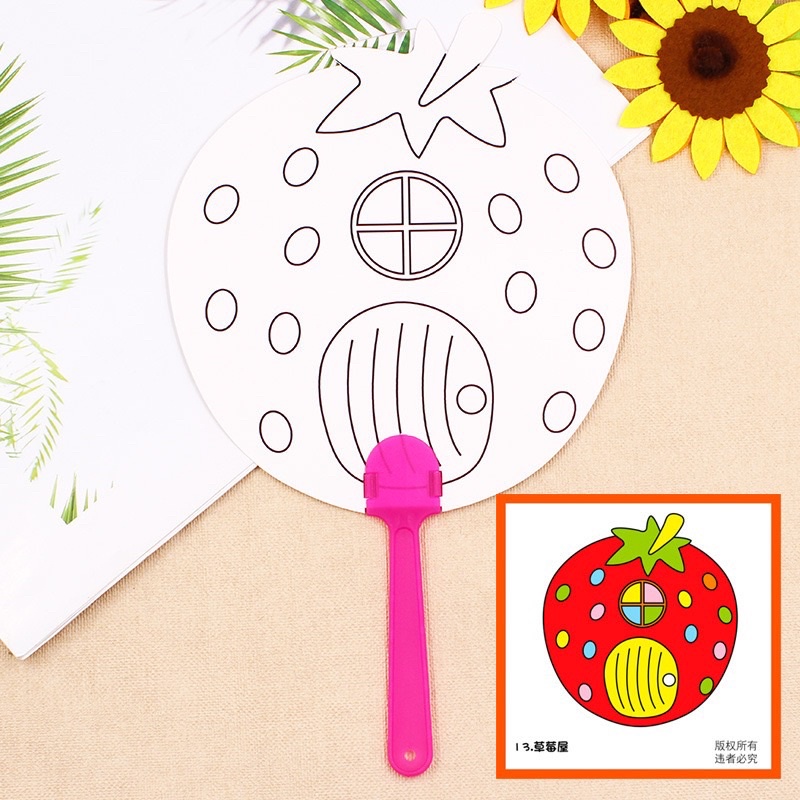 Jual MAINAN EDUKASI ANAK MEWARNAI KIPAS MOTIF / DIY MEWARNAI KIPAS ...