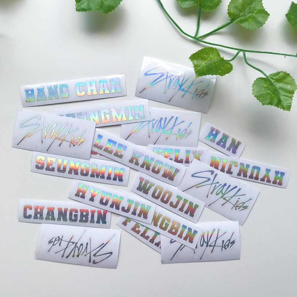 Jual Stray Kids member name HOLO STICKER/ Stiker straykids hologram ...