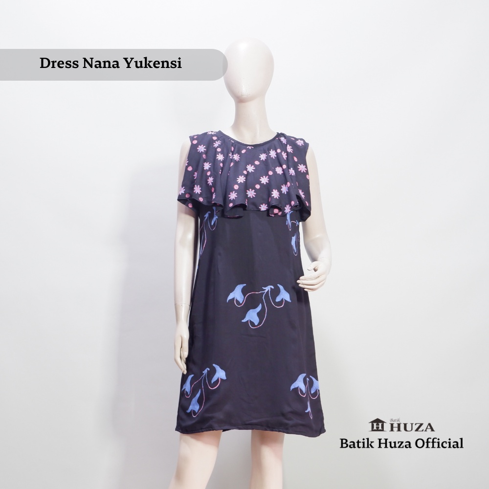 Jual Batik Huza Dress Batik Midi Nana Yukensi | Shopee Indonesia