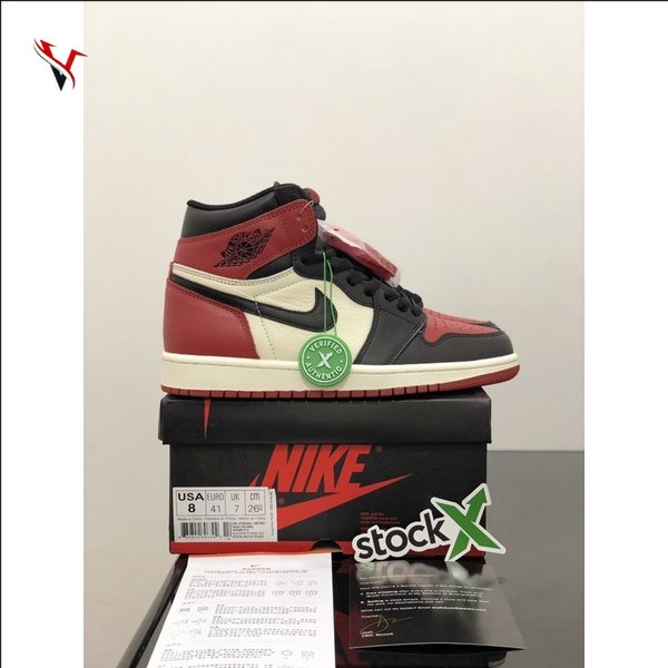 Jual Sepatu Nike Air Jordan 1 Retro High Bred Toe Sneakers V2 | Shopee ...