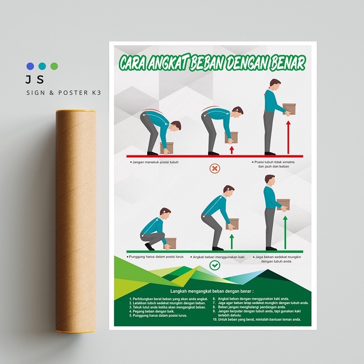 Jual POSTER SAFETY K3 - CARA ANGKAT BEBAN DENGAN BENAR | Shopee Indonesia