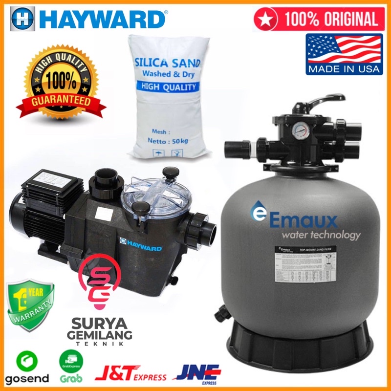 Jual Paket Hayward Mesin Pompa Kolam Renang Hayward 1 hp + Tabung Filter Kolam Renang 21” Emaux ...