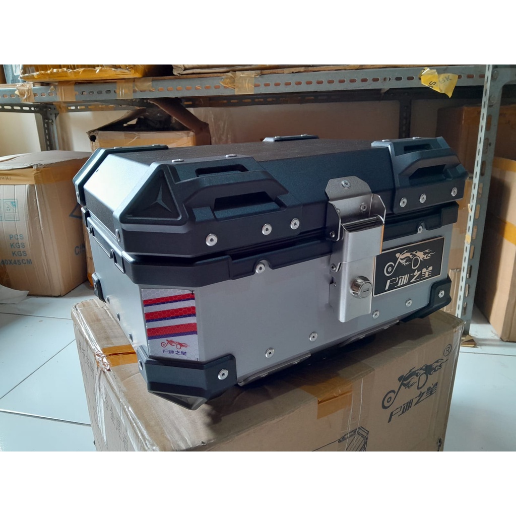 Jual TopBox Motor Kunci Alumunium Pannier Bracket Kotak Top Box 45L 50 ...