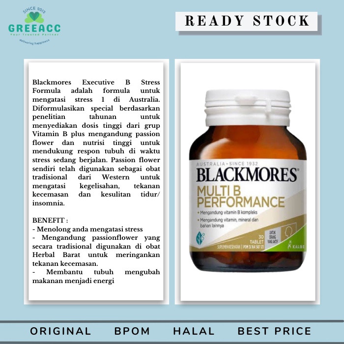Jual Blackmores Multi B Performance (30 tablet) - Vitamin B Complex | Shopee Indonesia