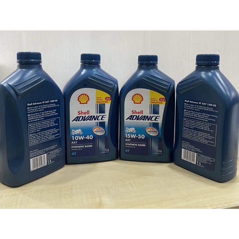 Jual Shell AX7 10W/40 15W/50 4T (1L) Engine Oil Syntetic Based (100% ...