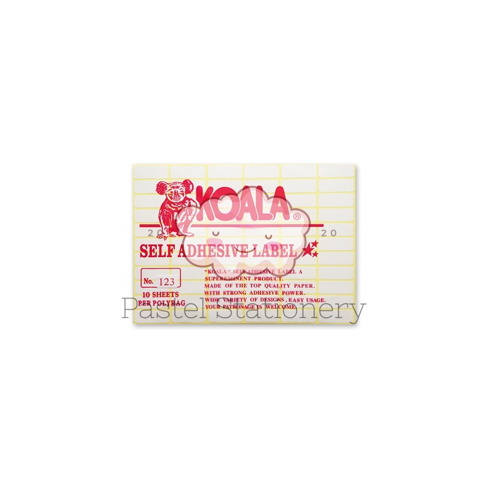 Jual Kertas Stiker Koala Nomor 123 - Label Sticker Paper No 123 Untuk ...