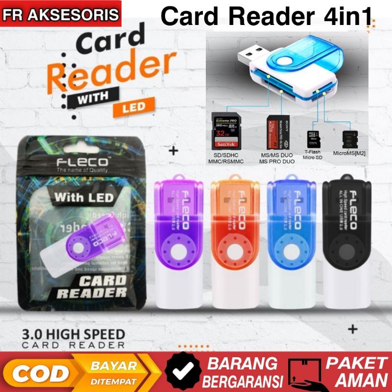 Jual Card Reader 3.0 FLECO Card reader 4 in 1 High Speed USB CARD ...