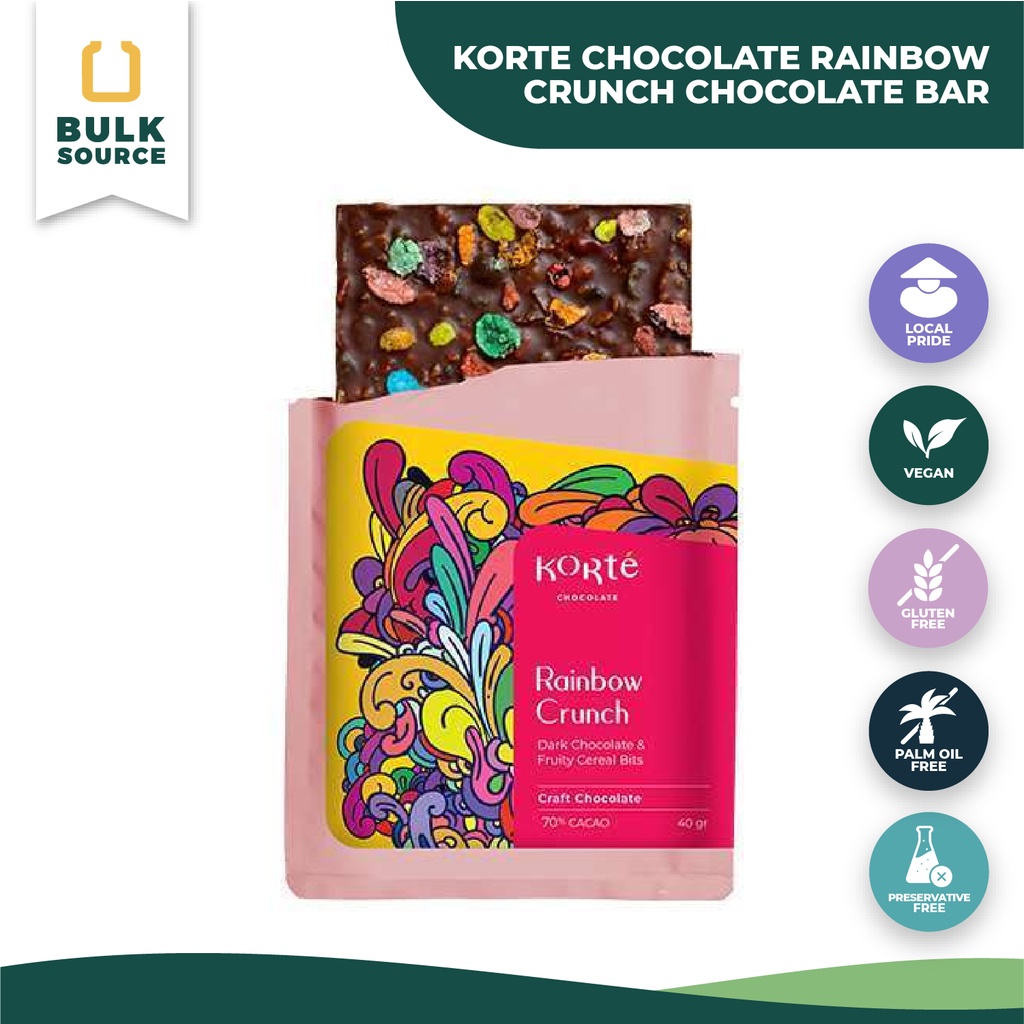 Jual Korte Chocolate - Rainbow Crunch Chocolate Bar | Shopee Indonesia