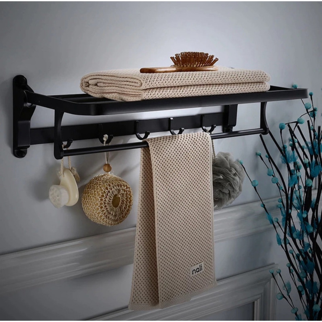 Jual RAK HANDUK LIPAT STAINLESS HITAM /GANTUNGAN BAJU HANDUK BLACK ...