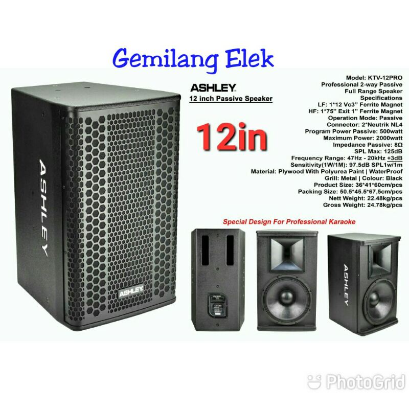 Jual SPEAKER PASIF ASHLEY KTV 12PRO/ KTV 12 PRO 12 INCH ORIGINAL ...