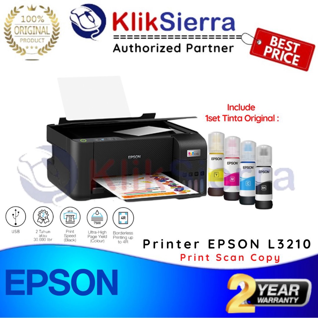 Jual EPSON L3210 Printer Eco Ink Tank A4 All in One Print Scan Copy ...
