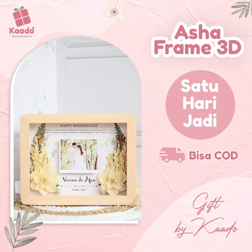 Jual KADO FRAME 3D | ASHA FRAME | WISUDA | WEDDING | Shopee Indonesia