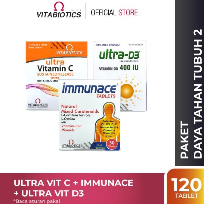 Jual Vitabiotics Ultra Vit C + Immunace + Ultra Vit D3 | Shopee Indonesia