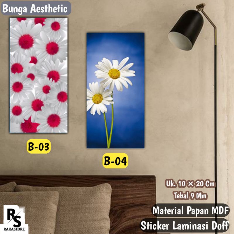 Jual Poster MDF Bunga Aesthetic/ Hiasan Dinding Aesthetic/ Pajangan ...