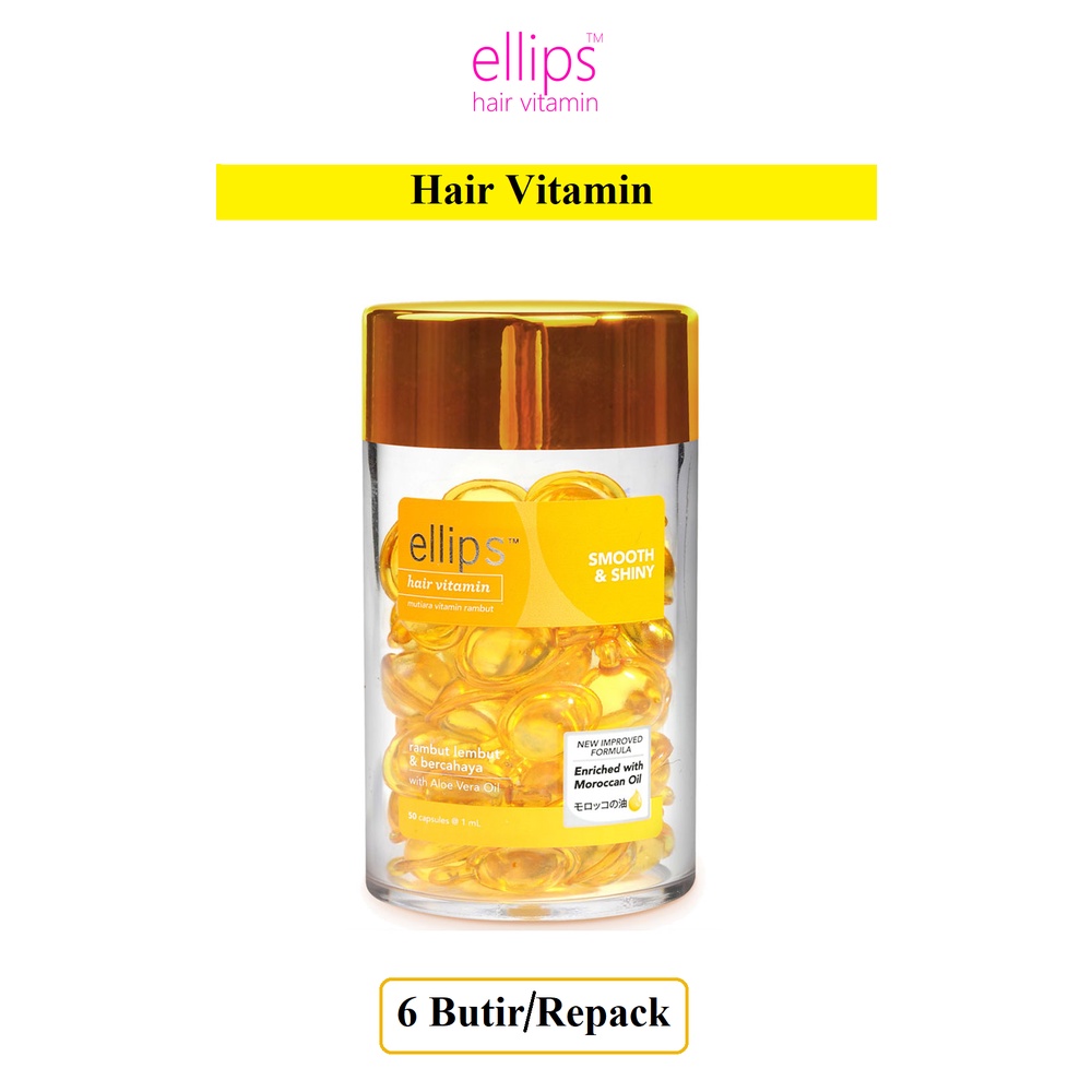 Jual Ellips Hair Vitamin Moroccan Oil Smooth & Shiny Blister 6 Butir ...