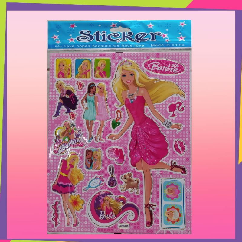 Jual Stiker Laser Gambar Tempel Laser Sticker Anak Katakter BARBIE ...