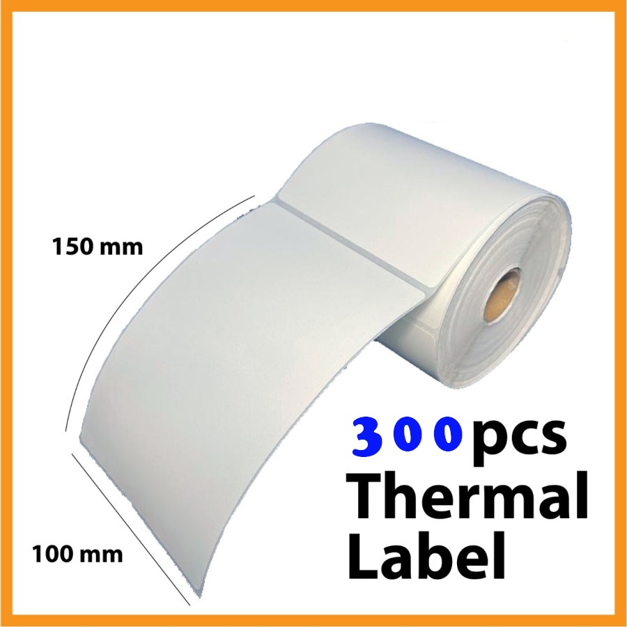 Jual Kertas Thermal Label Resi Thermal 100x150mm Label Barcode 300pcs ...